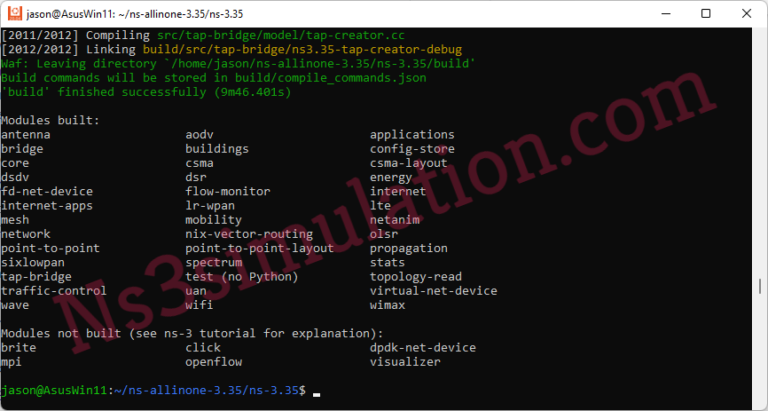 Execution of Ns3 in WSL | Install Ns3 on WSL