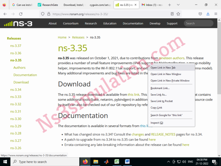 Installation of Network Simulator 3 in Windows 10