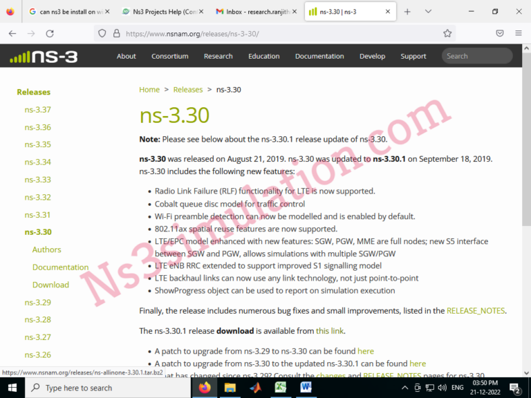 Installation of Network Simulator 3 in Windows