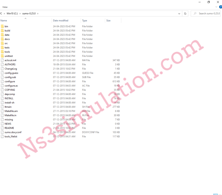 extract and Stored in C drive - Ns3 Projects