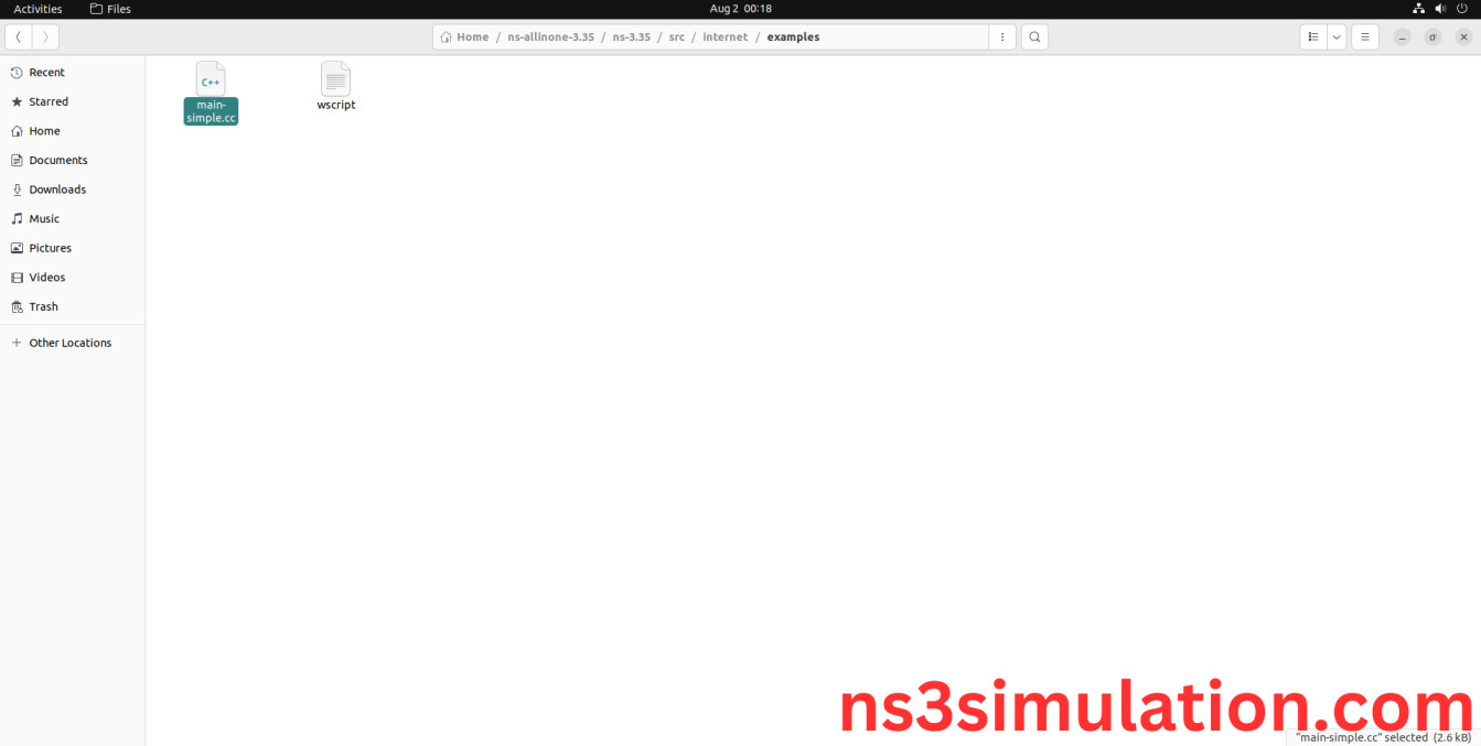 Copy The Main Simplecc File To Scratch Folder Ns3 Projects 