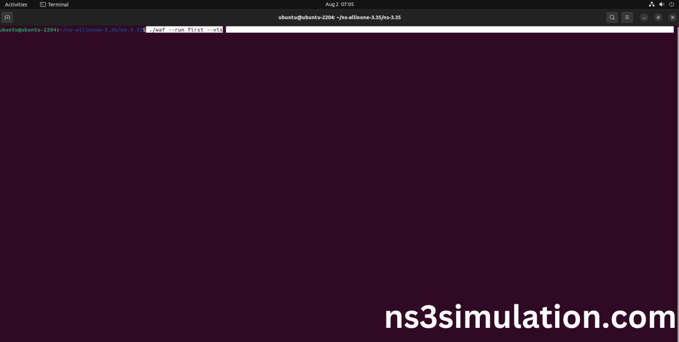 Executing the Example Application-container Program - Ns3 Projects