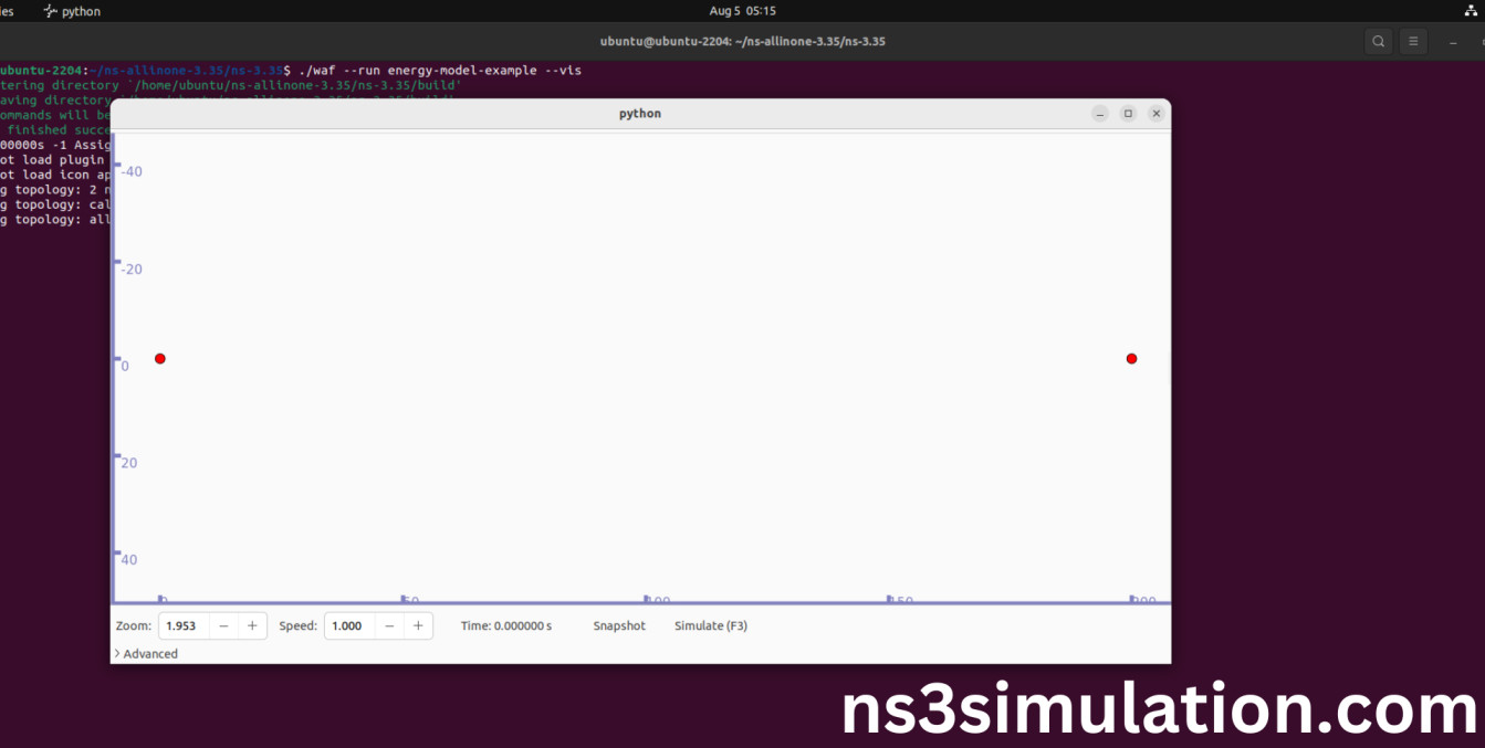 Executing the Example Energy-module Program - Ns3 Projects
