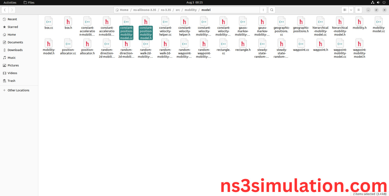 Importing Constant-position-mobility-model.h - Ns3 Projects