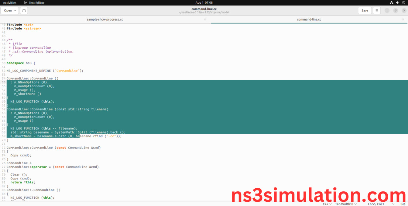 Importing Core-module.h - Ns3 Projects