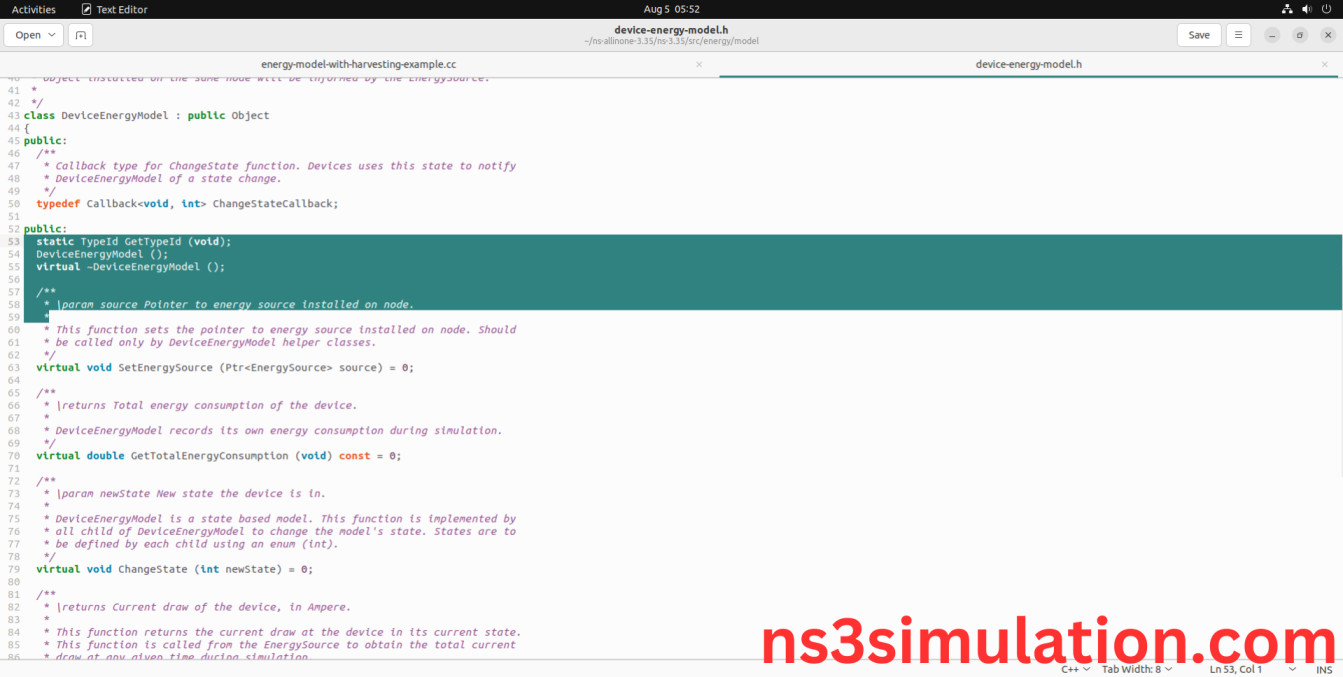 Importing Device-energy-model.h - Ns3 Projects
