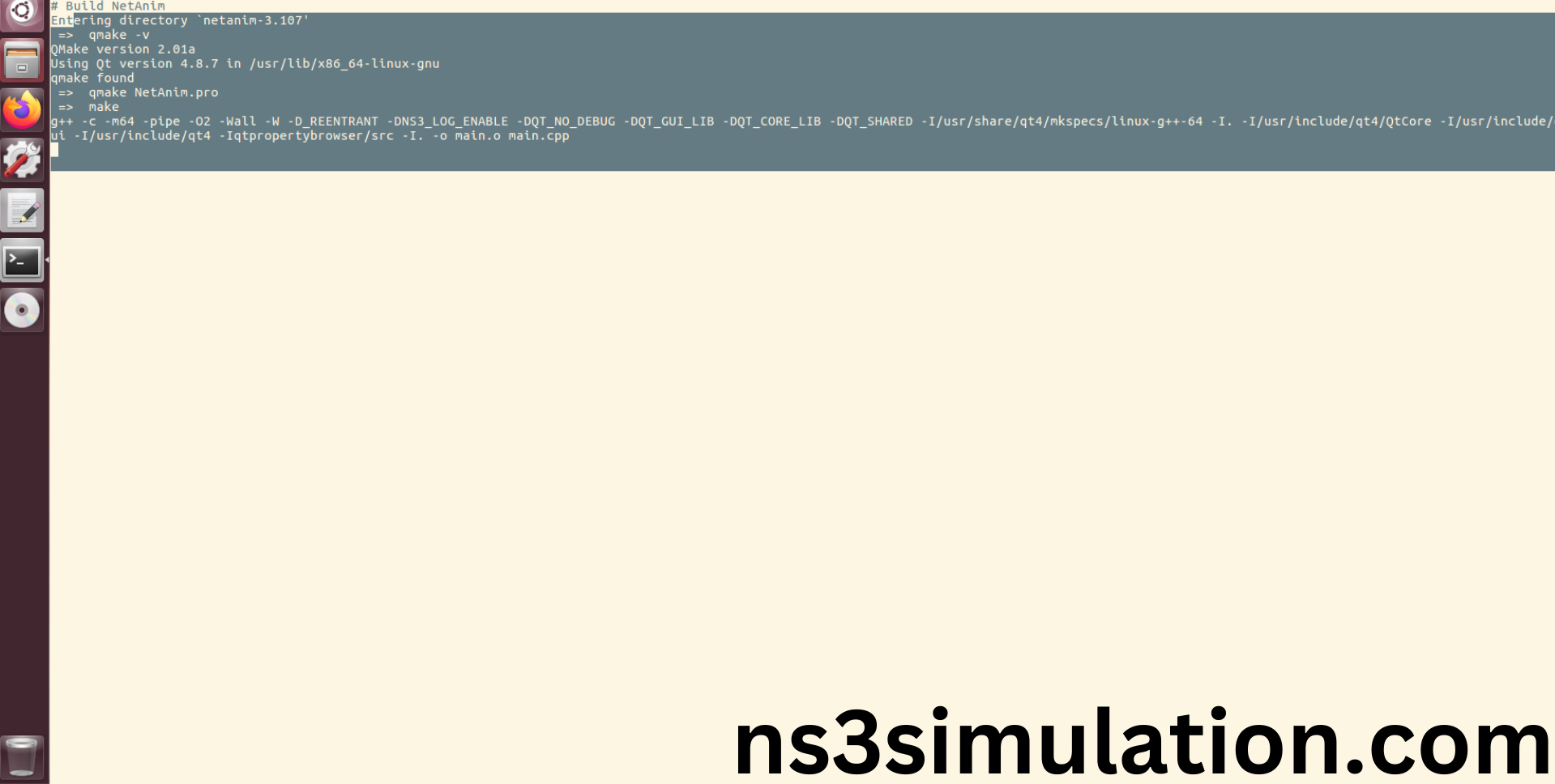 Netanim Building process - Ns3 Projects
