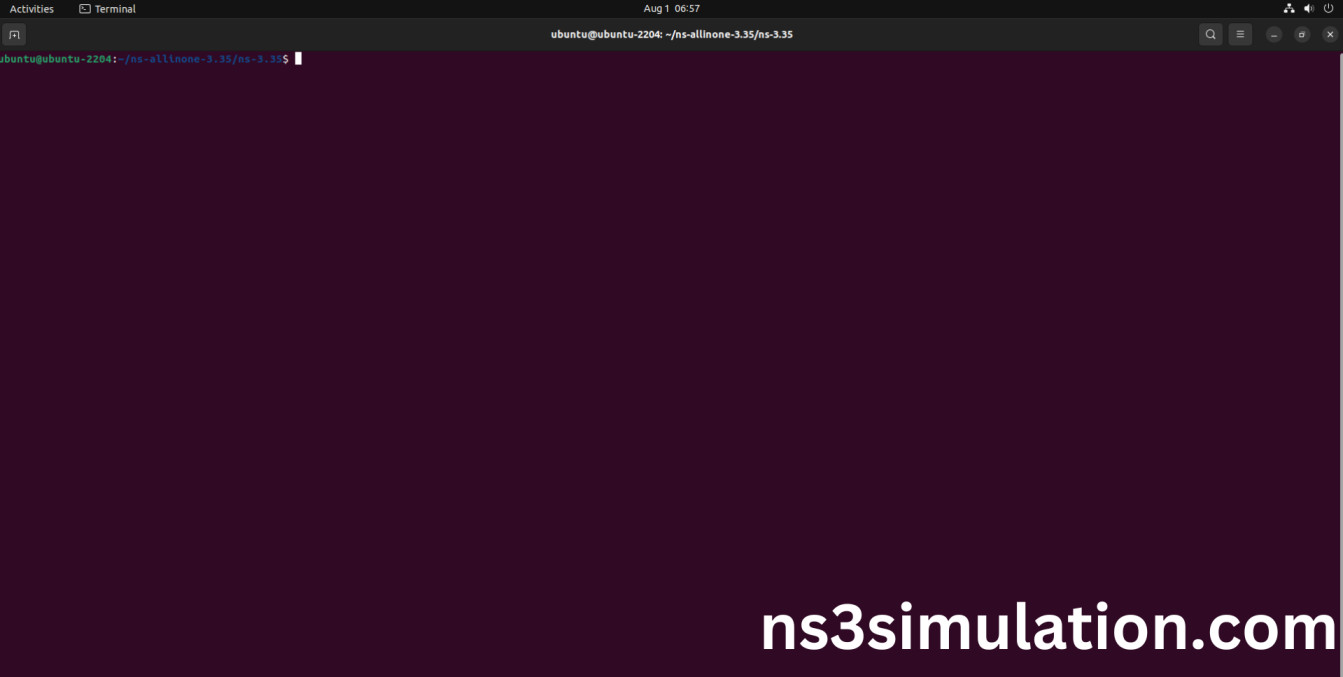 Open the Terminal - Ns3 Projects