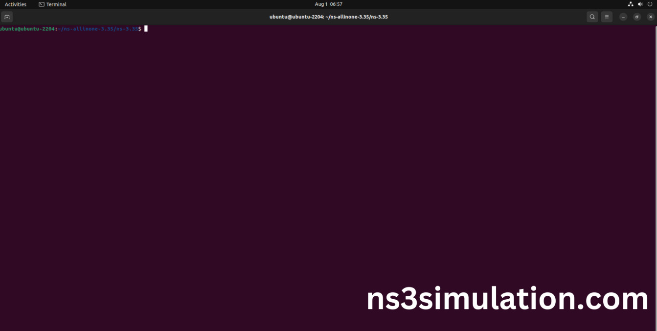 Open the Terminal - Ns3 Projects