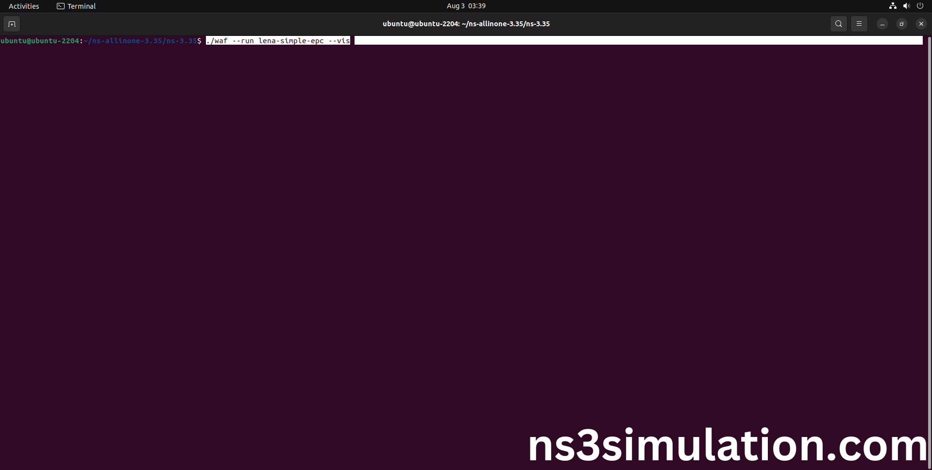 Executing The Example Lte Module Program Ns3 Projects