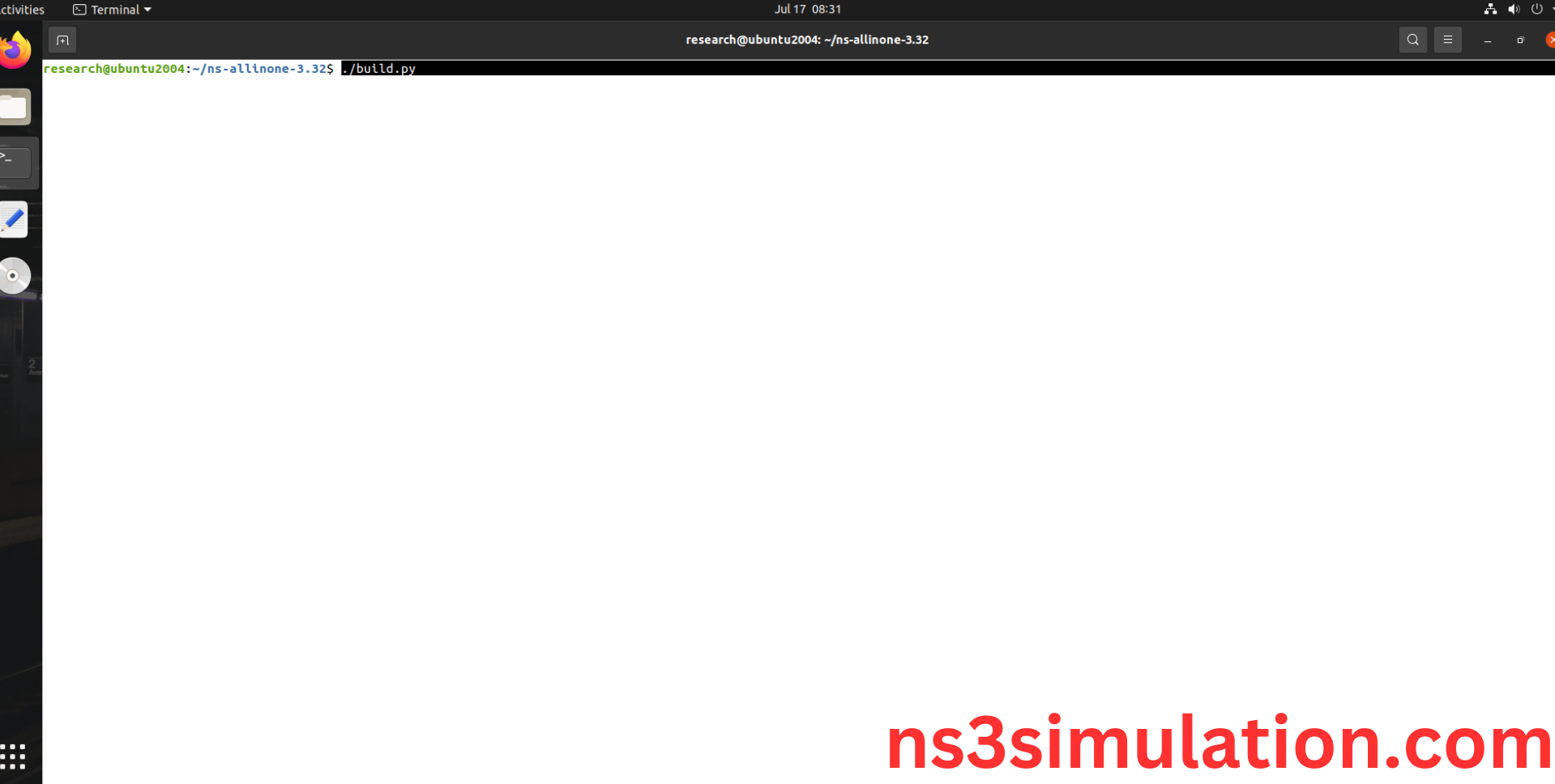 How to install NS 3.32 in UBUNTU