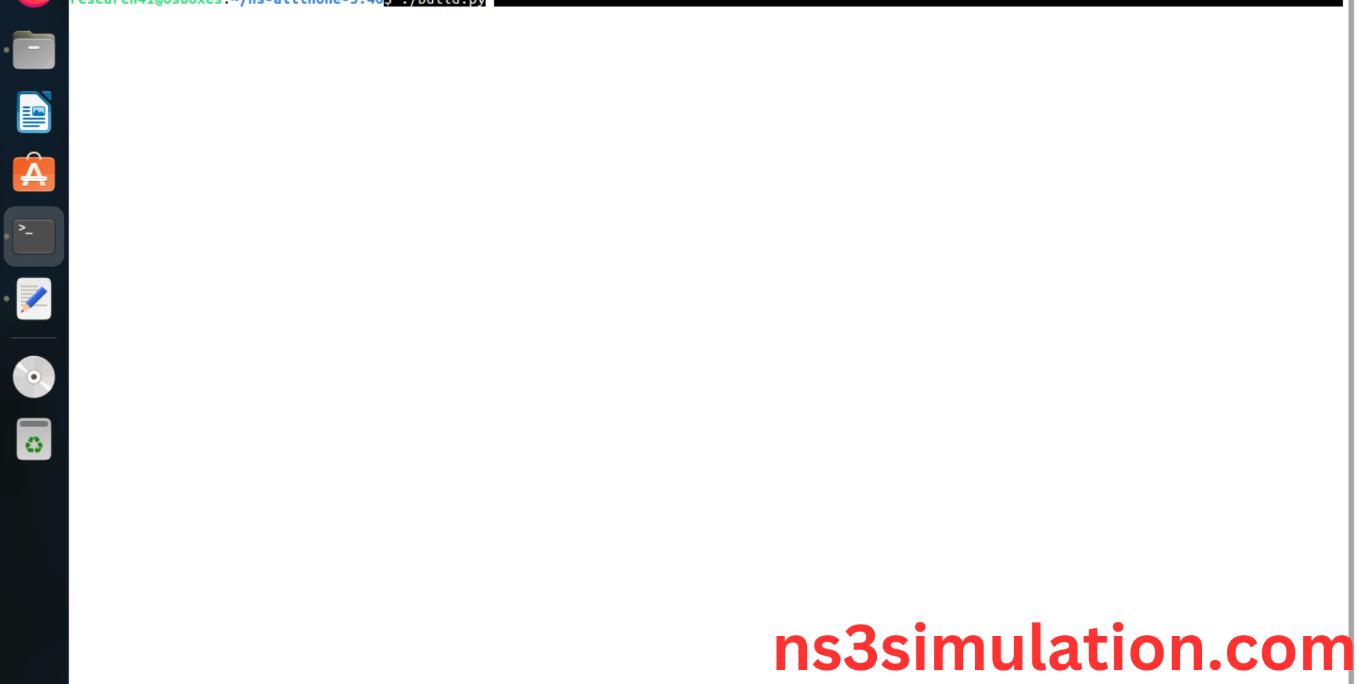 Building the terminal in the ns-allinone-3_40 Folder - Ns3 Projects