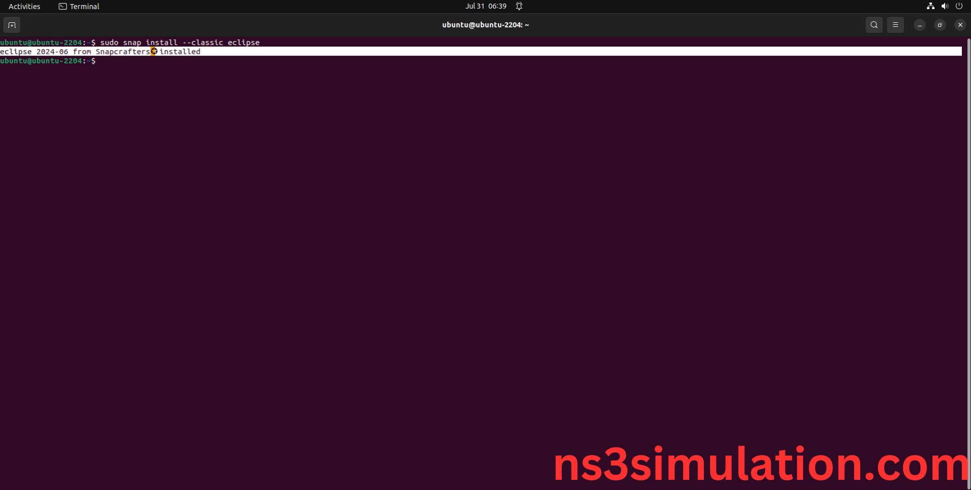 Eclipse Installation Command Ns3 Projects