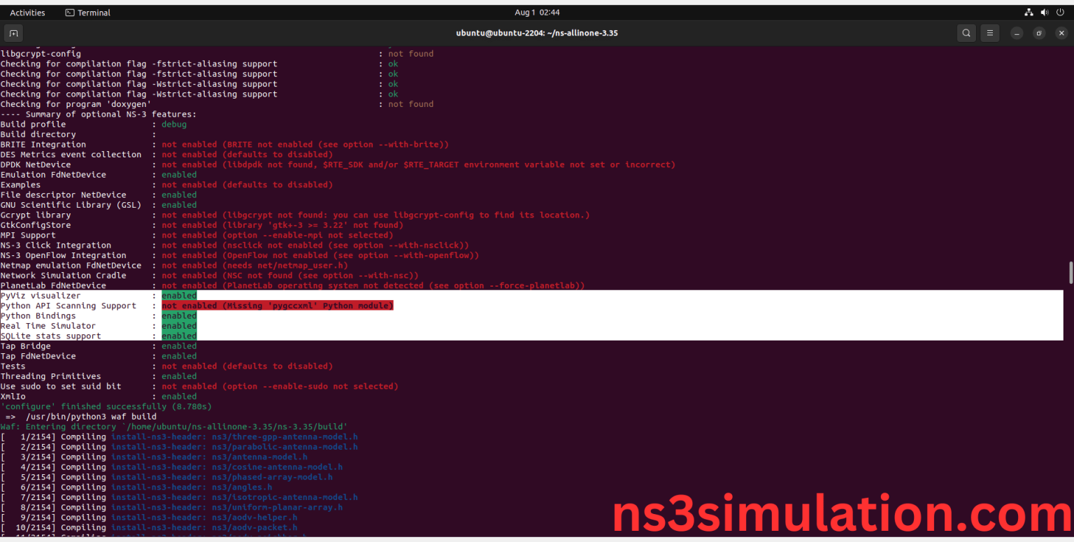 How to run NETANIM & PYVIZ packages in NS3