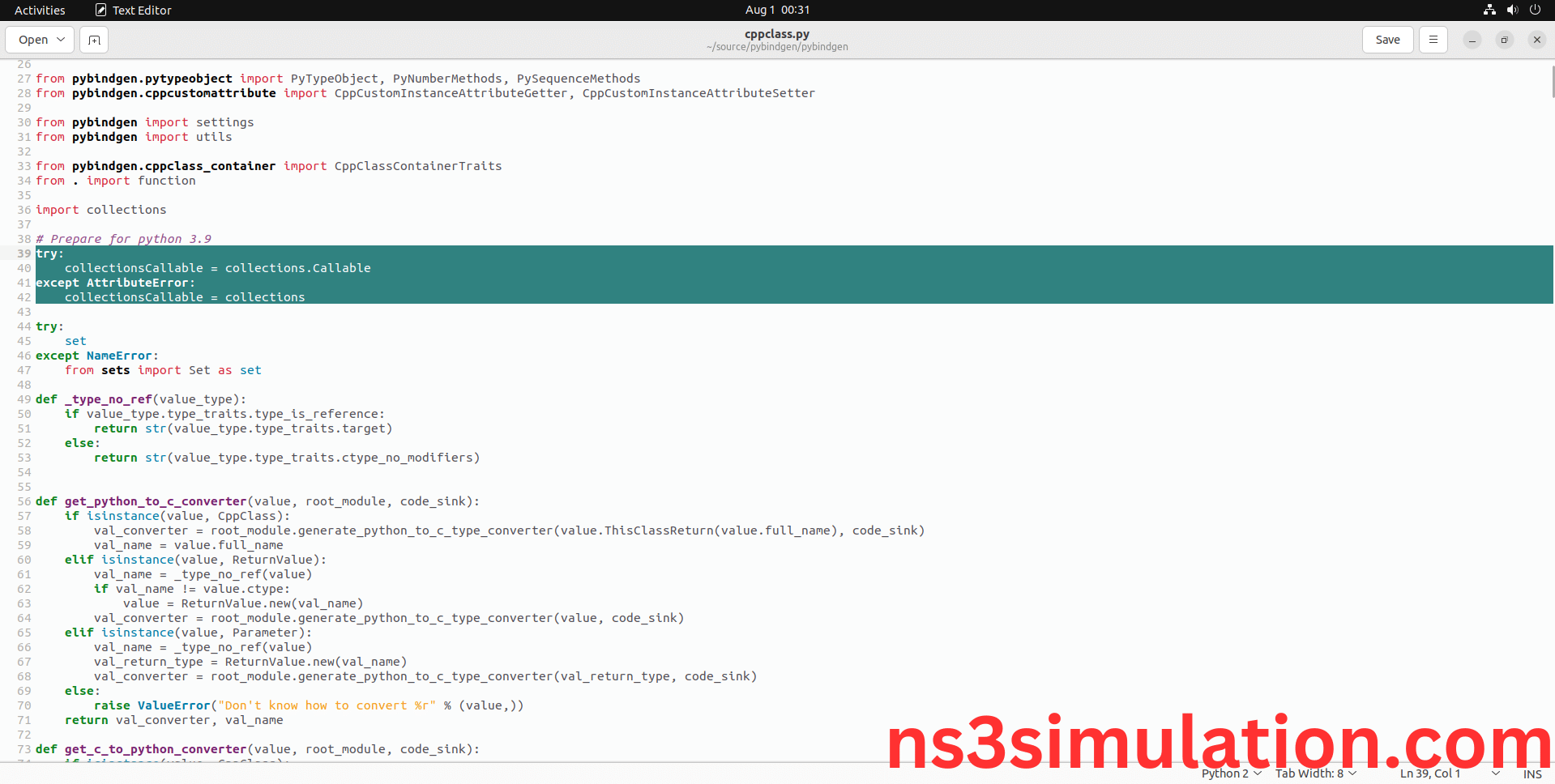 Enable Python Bindings - Ns3 Projects
