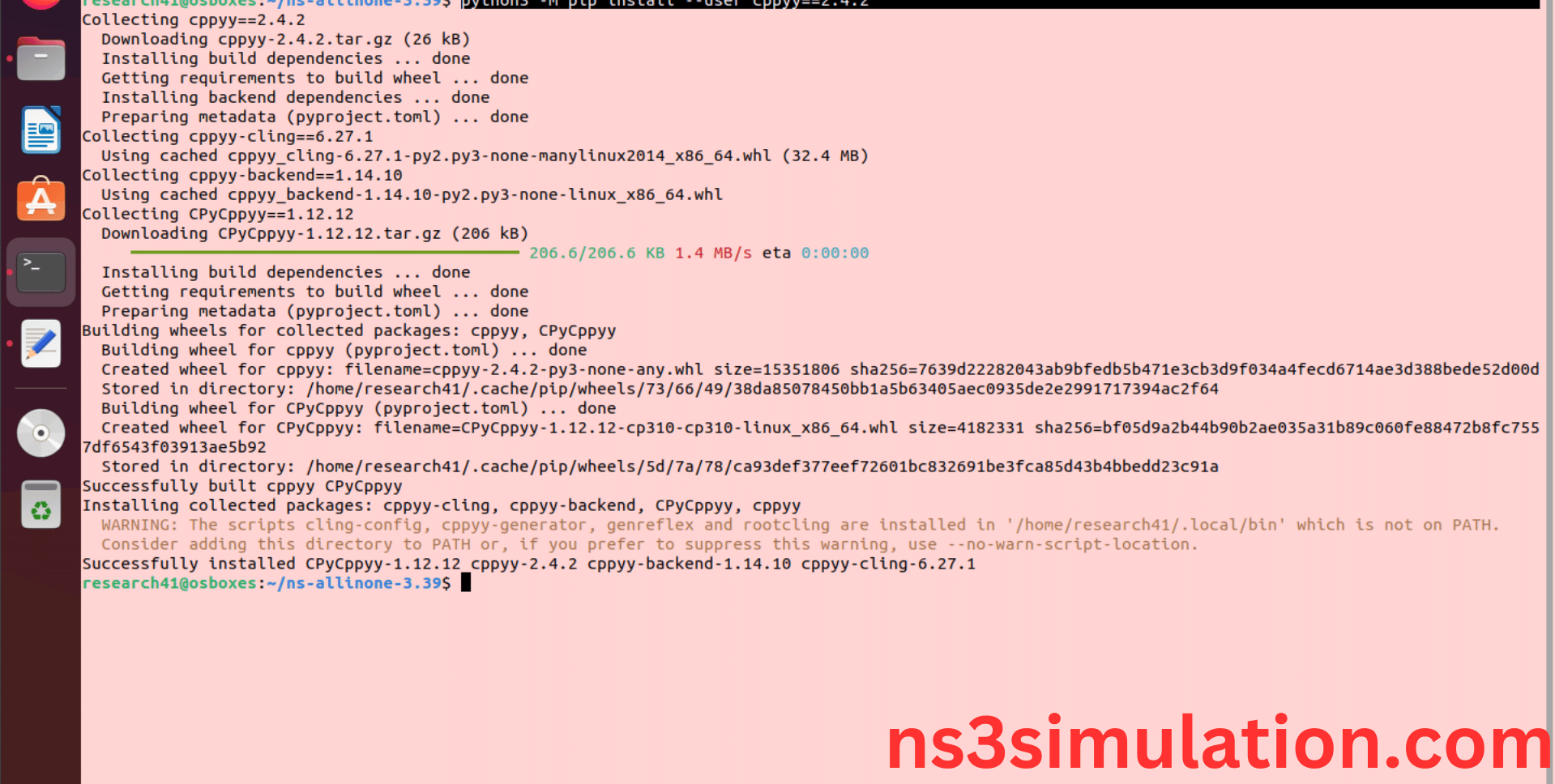 Enable Python Bindings - Ns3 Projects
