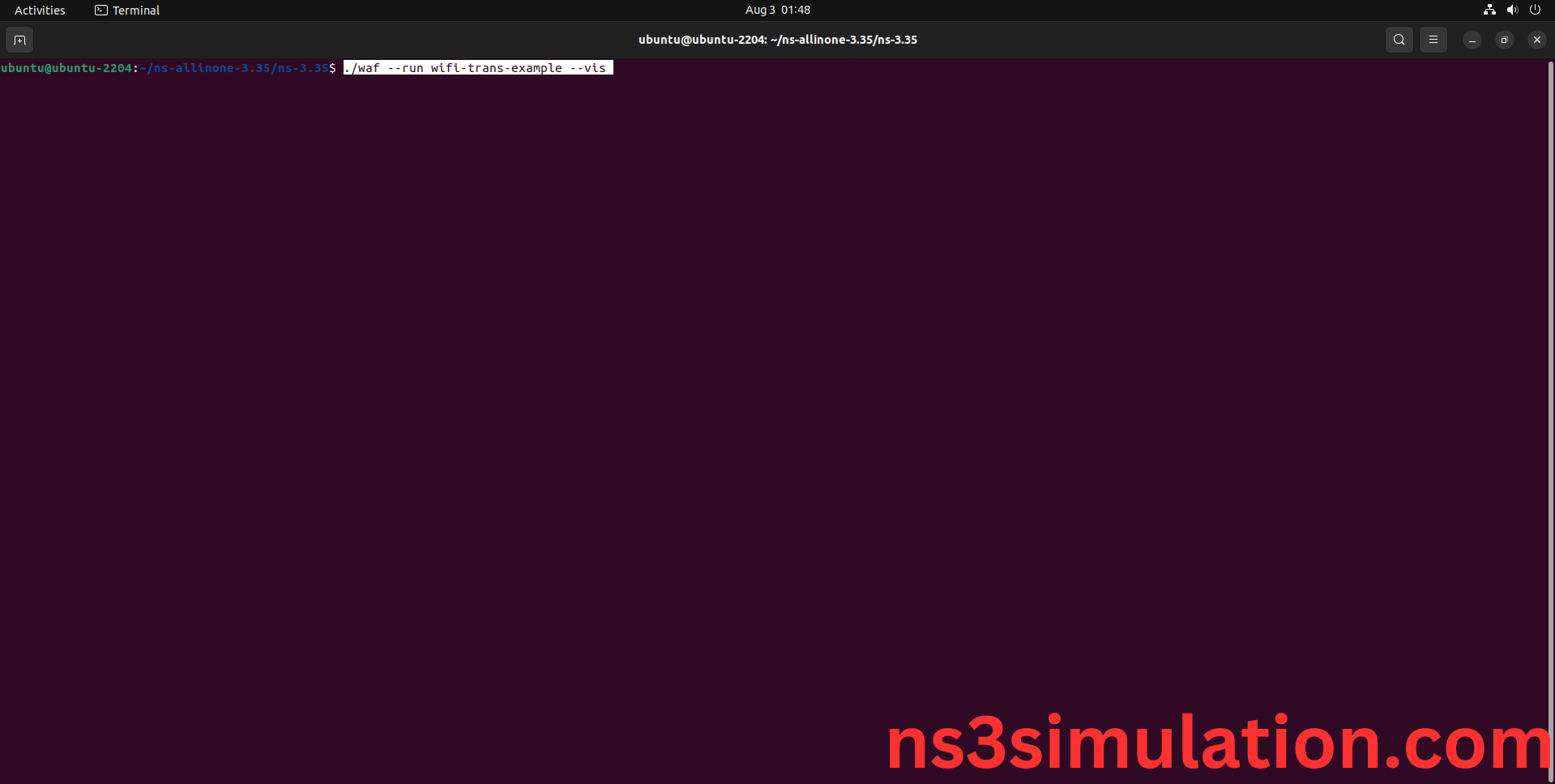 Executing The Example Ssid Program Ns3 Projects