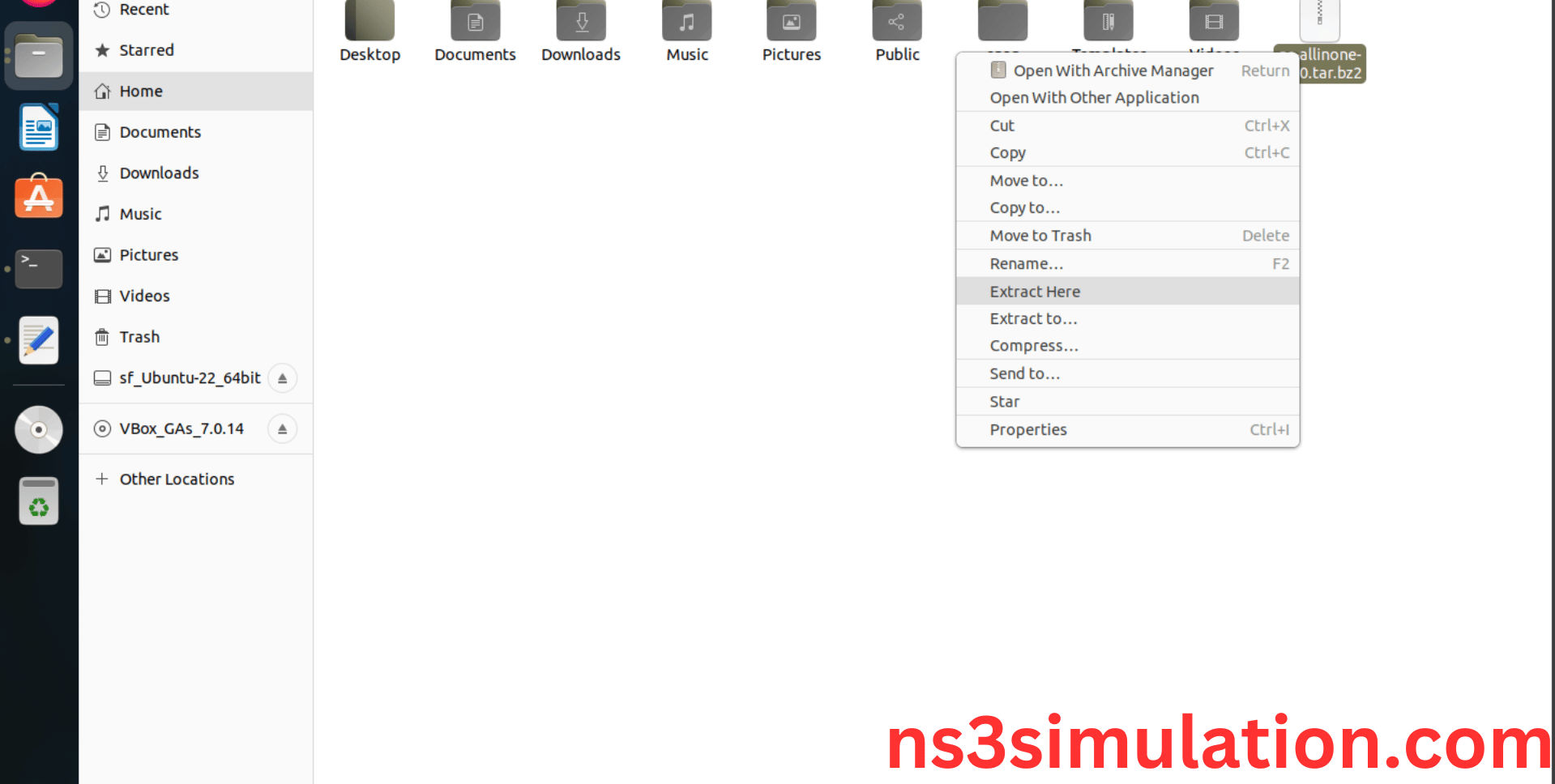 Extraction of the ns-allinone-3_40_tar_bz2 file - Ns3 Projects