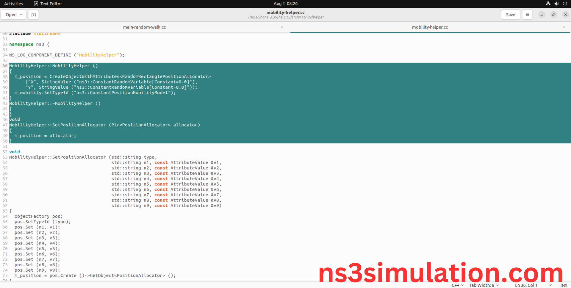 STEPS TO IMPORT MOBILITY MODULE.H PACKAGES IN NS3