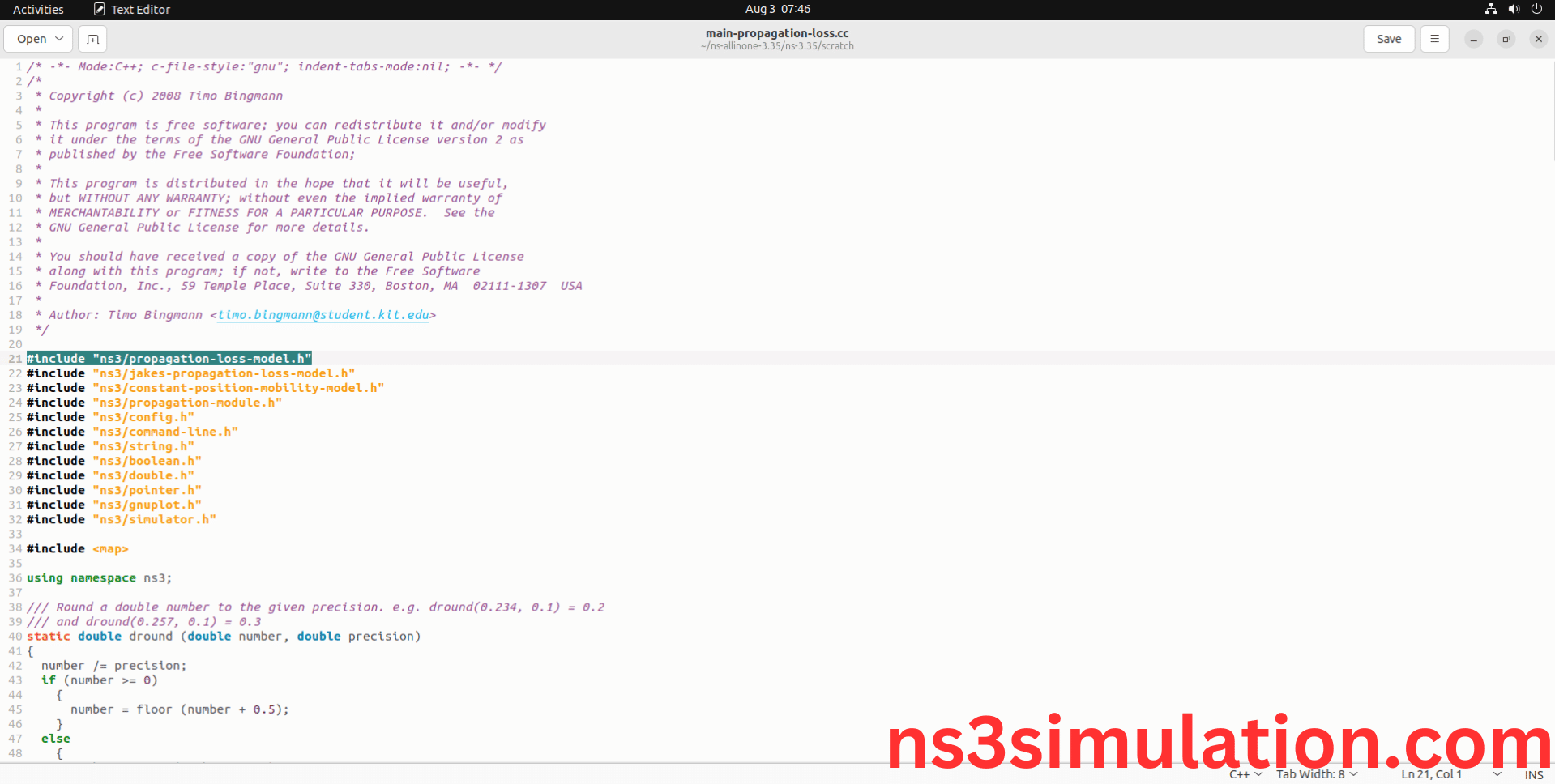 Importing Propagation Loss Modelh Ns3 Projects