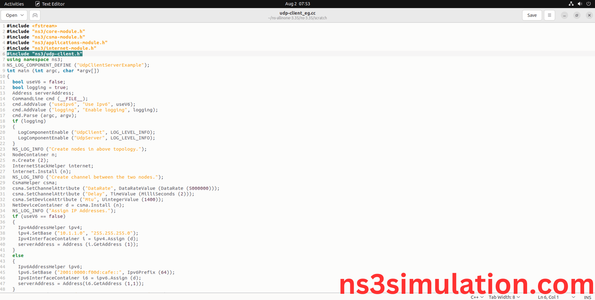 Importing Udp-client.h - Ns3 Projects