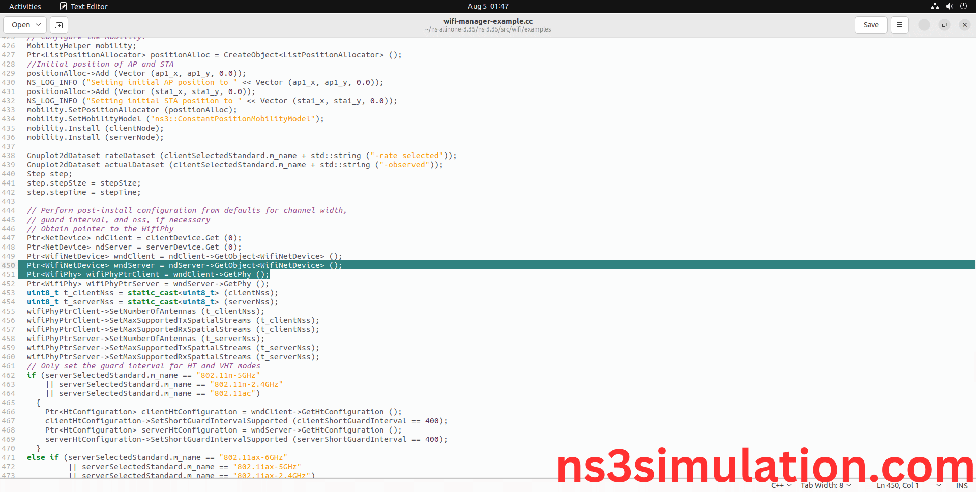 How to run Wifi net device.h packages in NS3