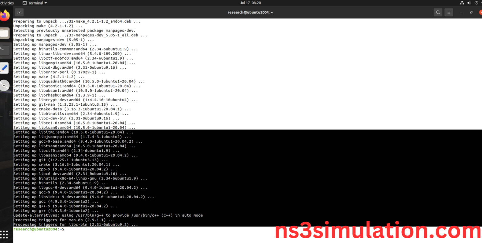 How to install NS 3.32 in UBUNTU