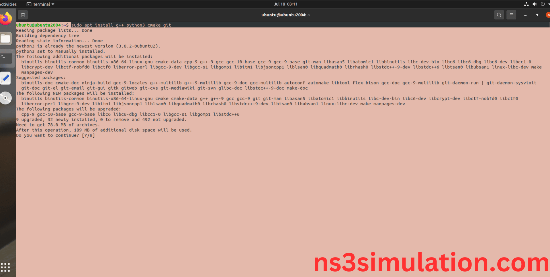 How to install NS 3.30.1 in UBUNTU