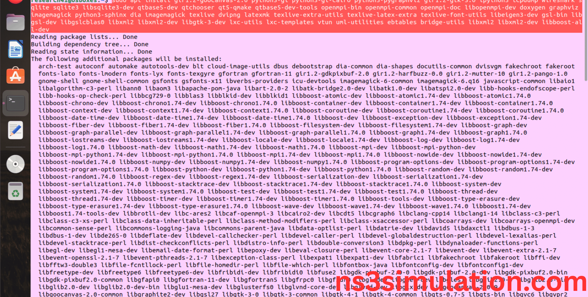Install Required Libraries and Development Tools - Ns3 Projects