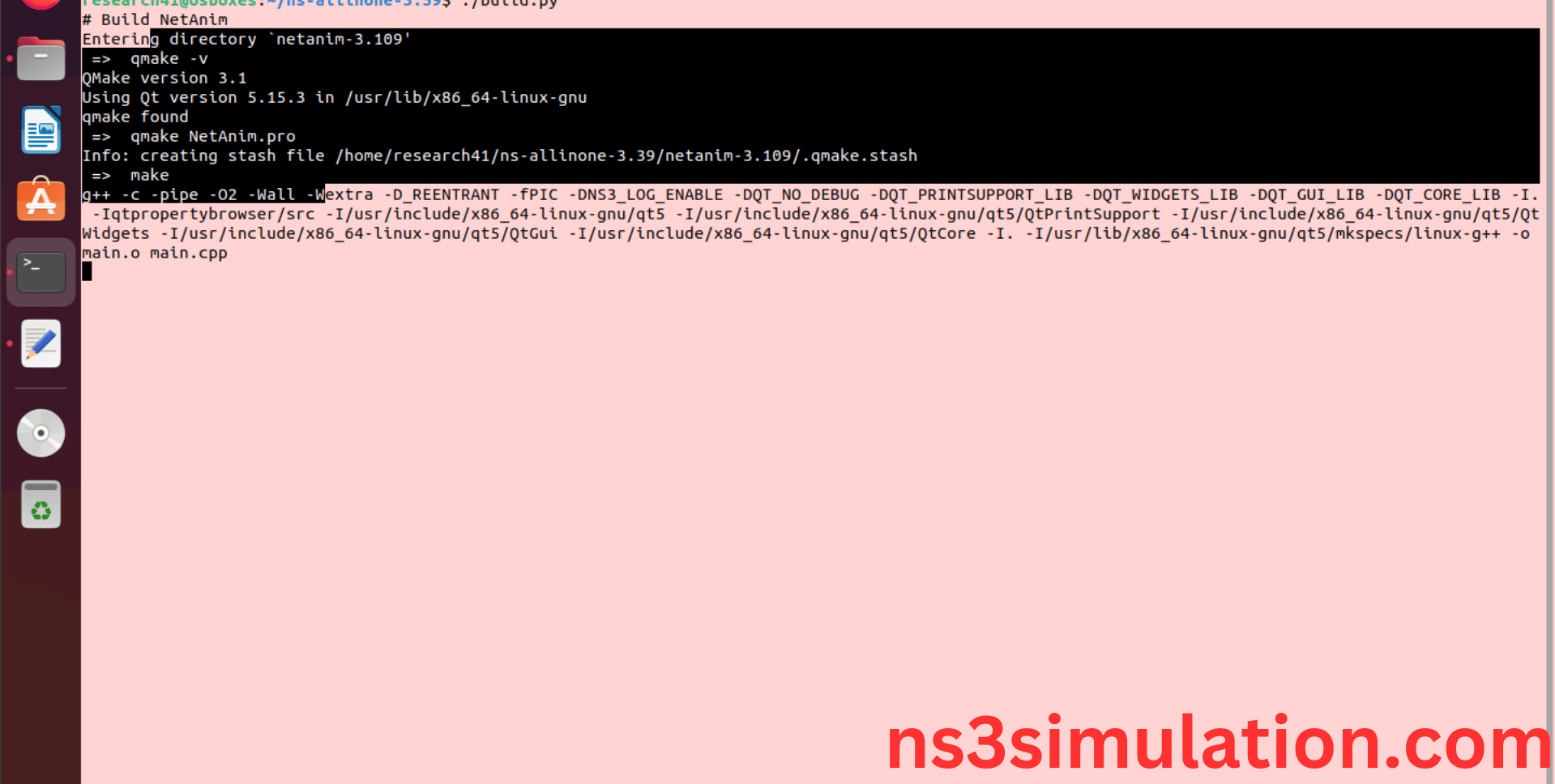 How to install NS 3.39 in UBUNTU