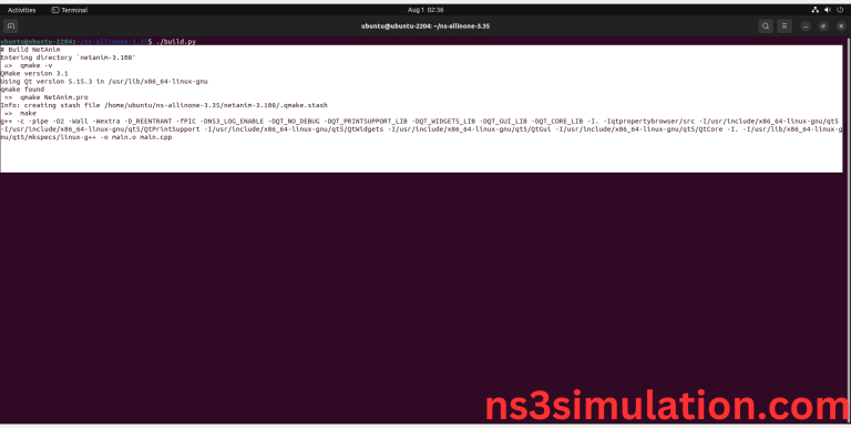 How to run NETANIM & PYVIZ packages in NS3