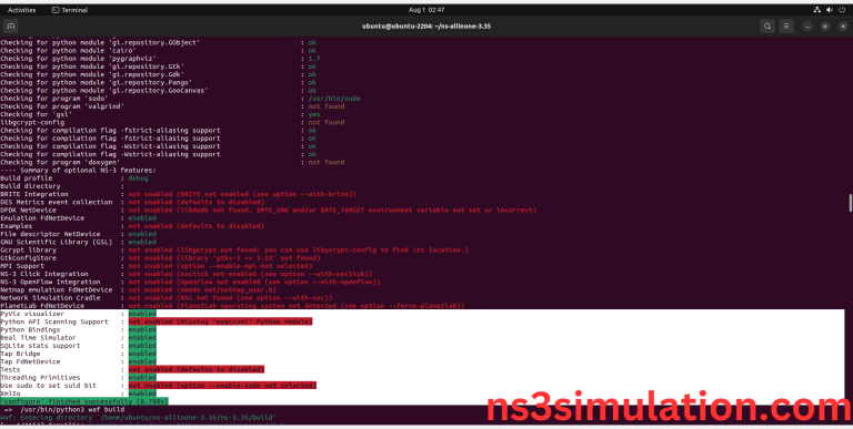 How to run NETANIM & PYVIZ packages in NS3