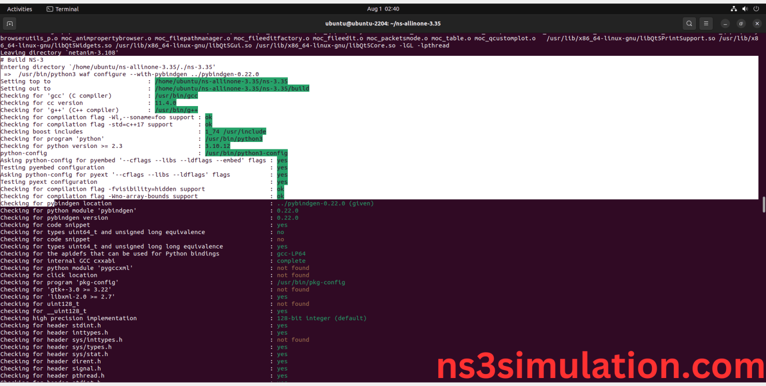 How To Run Netanim And Pyviz Packages In Ns3