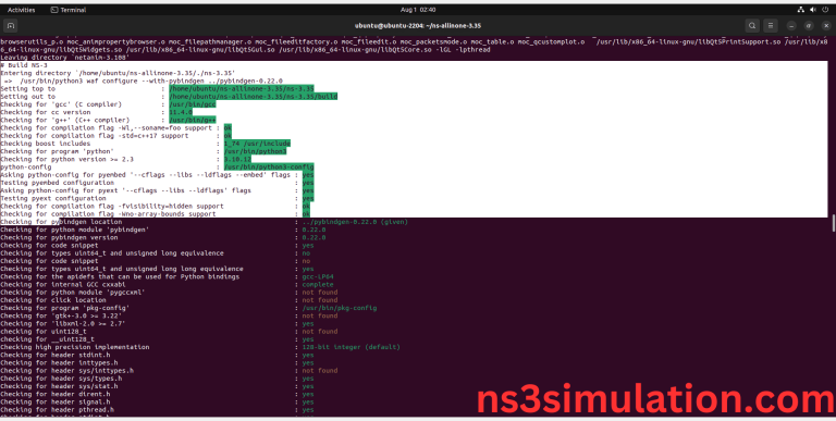 How to run NETANIM & PYVIZ packages in NS3