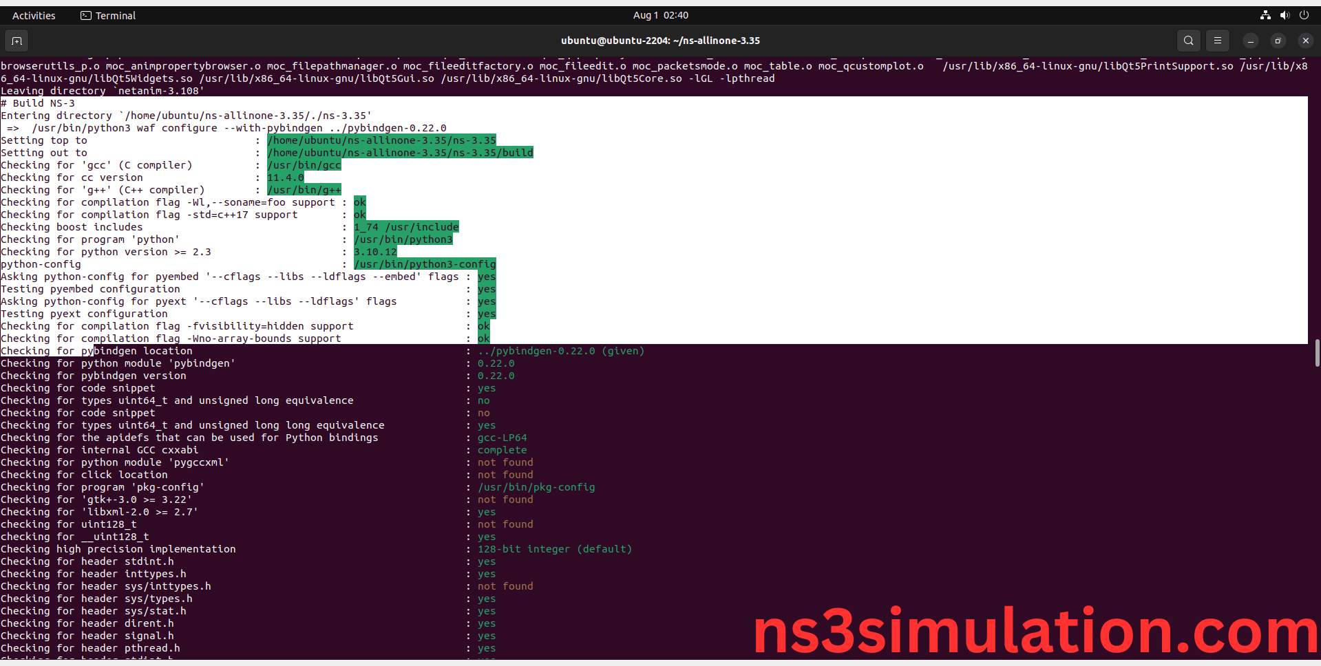 How to run NETANIM & PYVIZ packages in NS3
