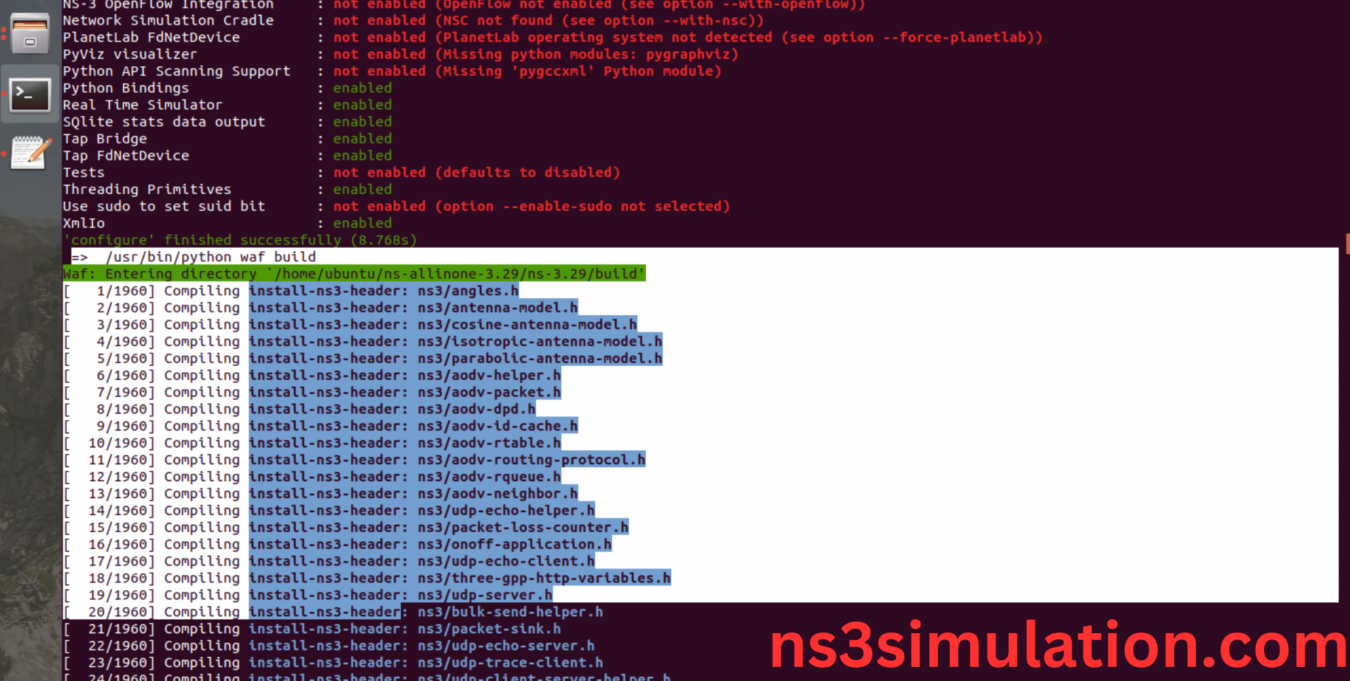 Ns-3_29 Building process - Ns3 Projects