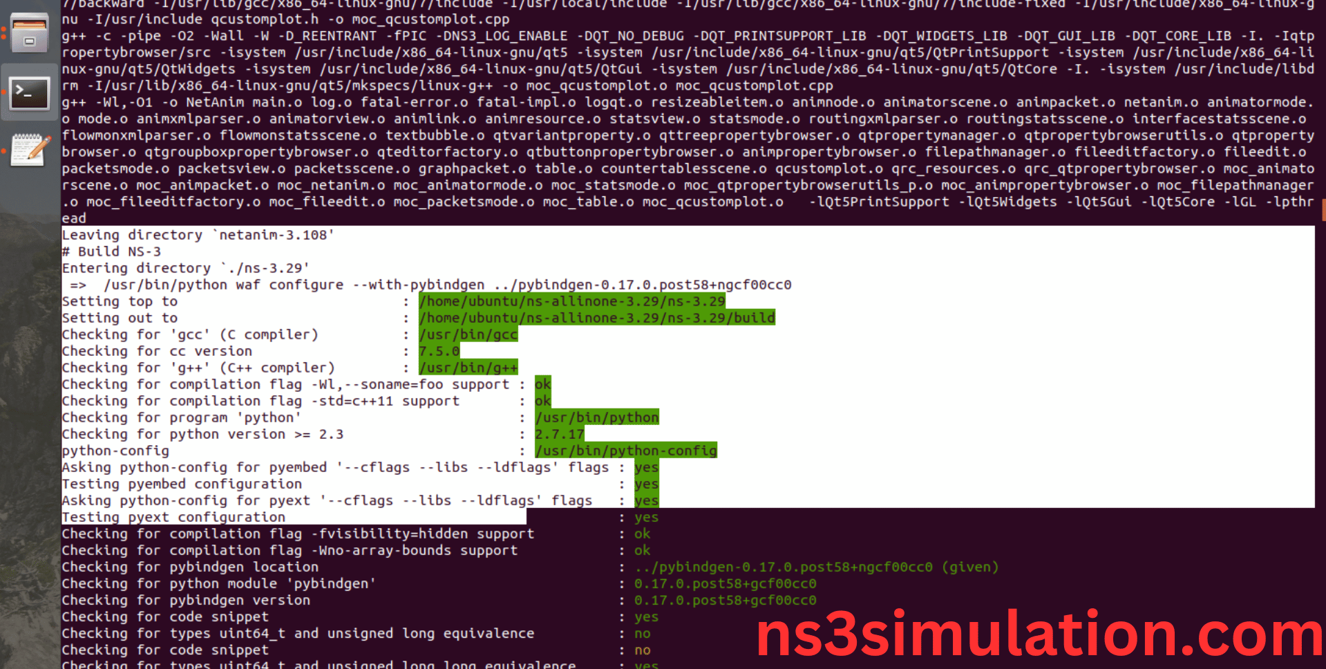 Ns-3_29 Configuring process - Ns3 Projects