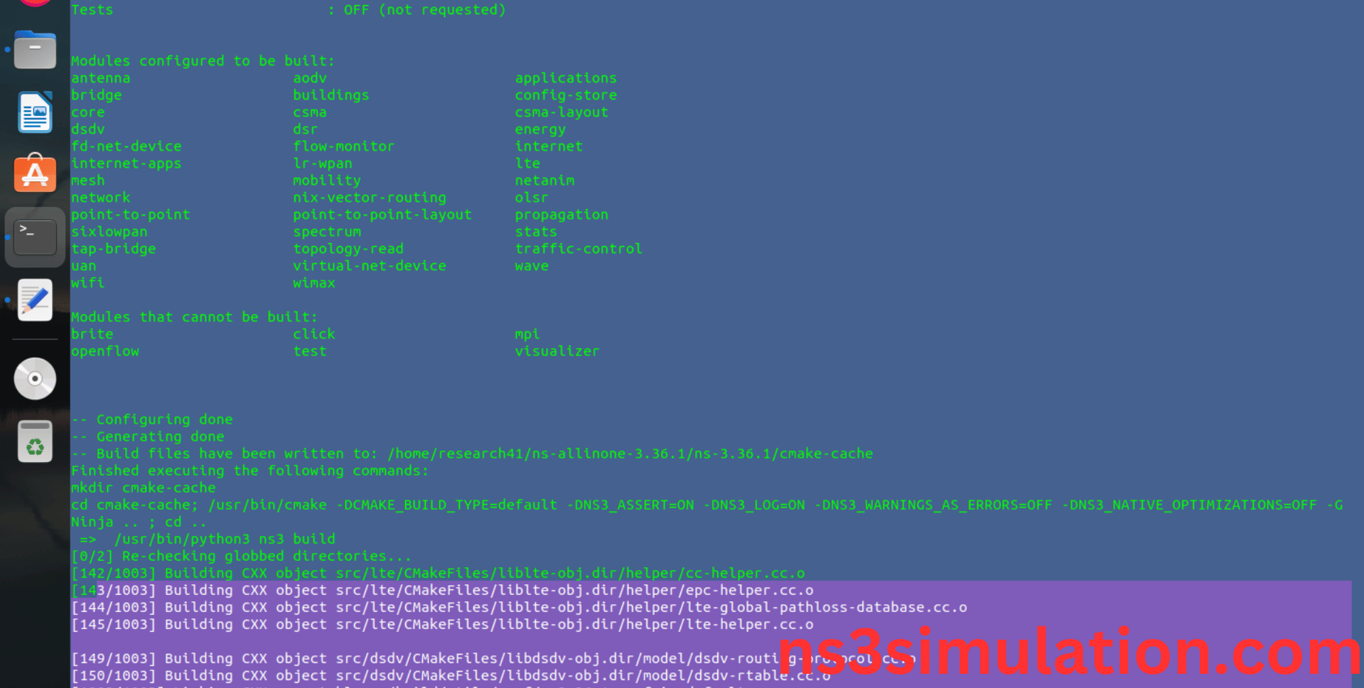 Ns-3_36_1 Building process - Ns3 Projects