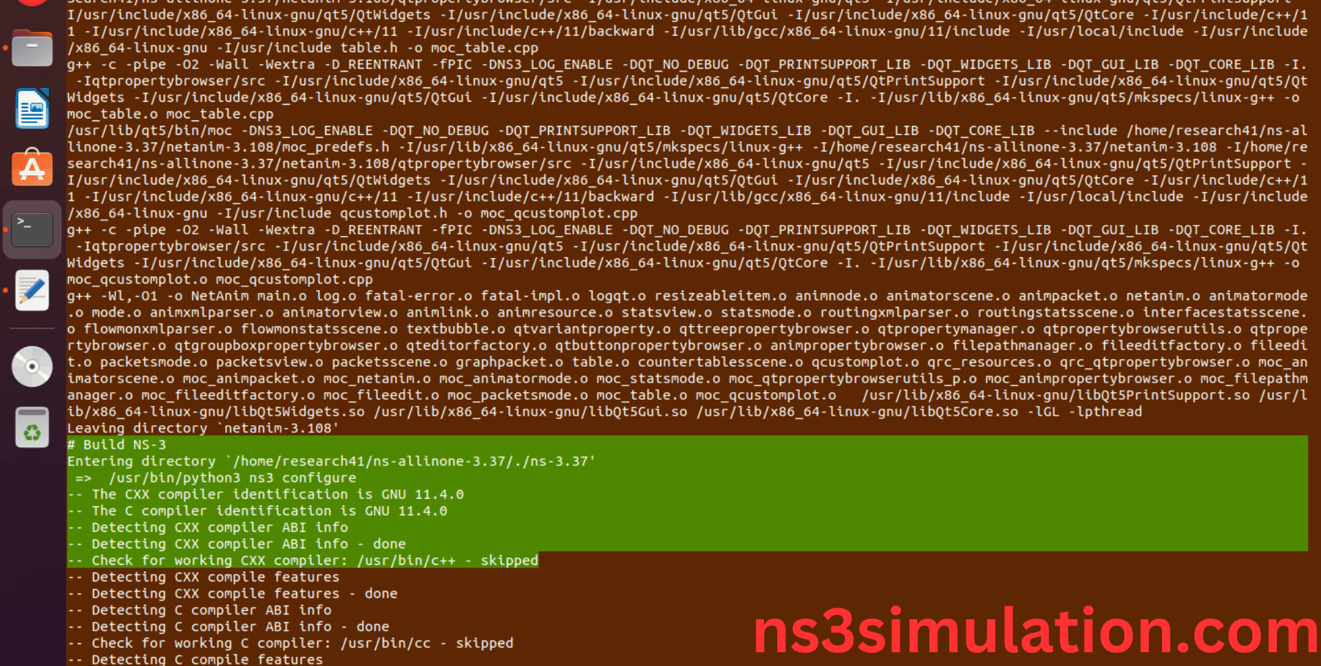 Ns-3_37 Configuring process - Ns3 Projects