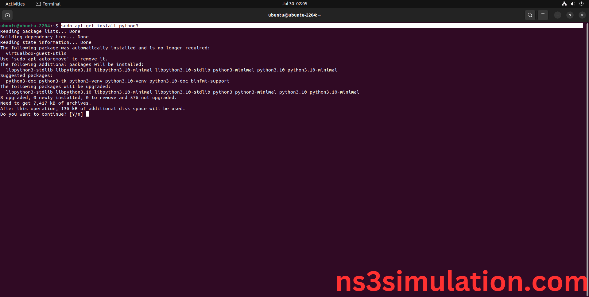 How to run PYTHON3 packages in NS3