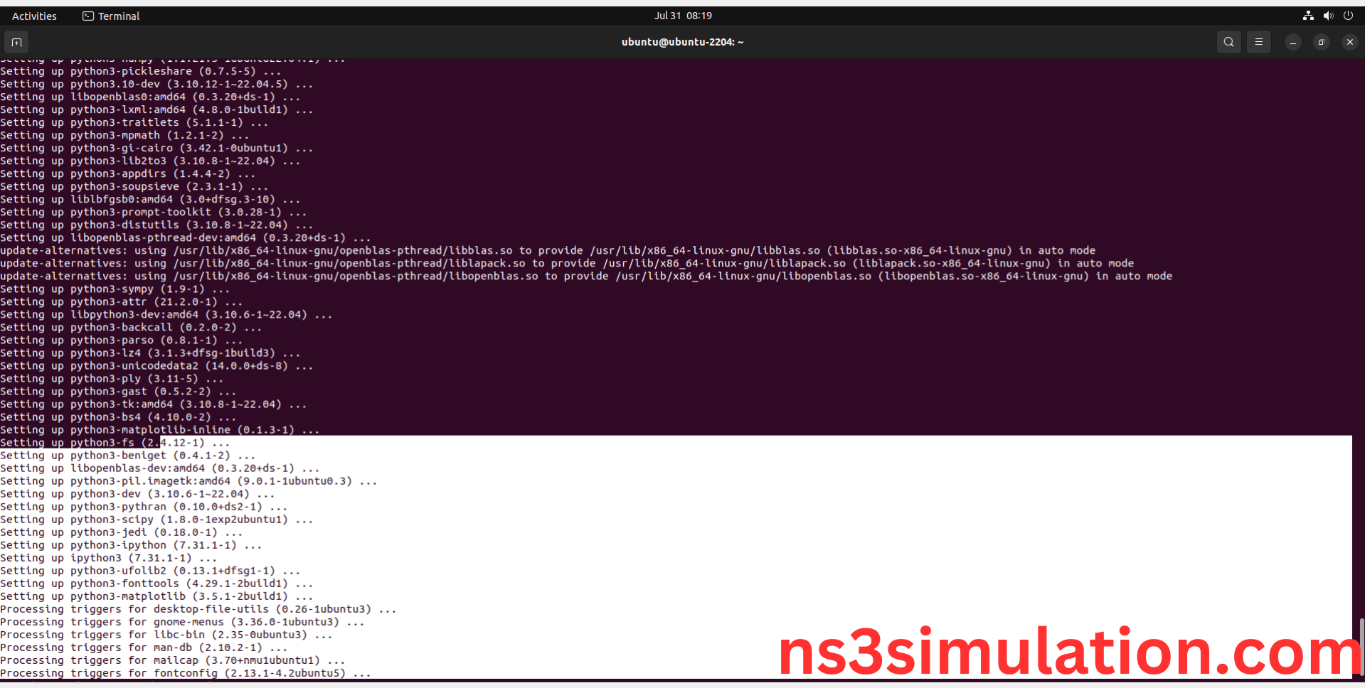Pyvisualizer and pybindings Installation - Ns3 Projects