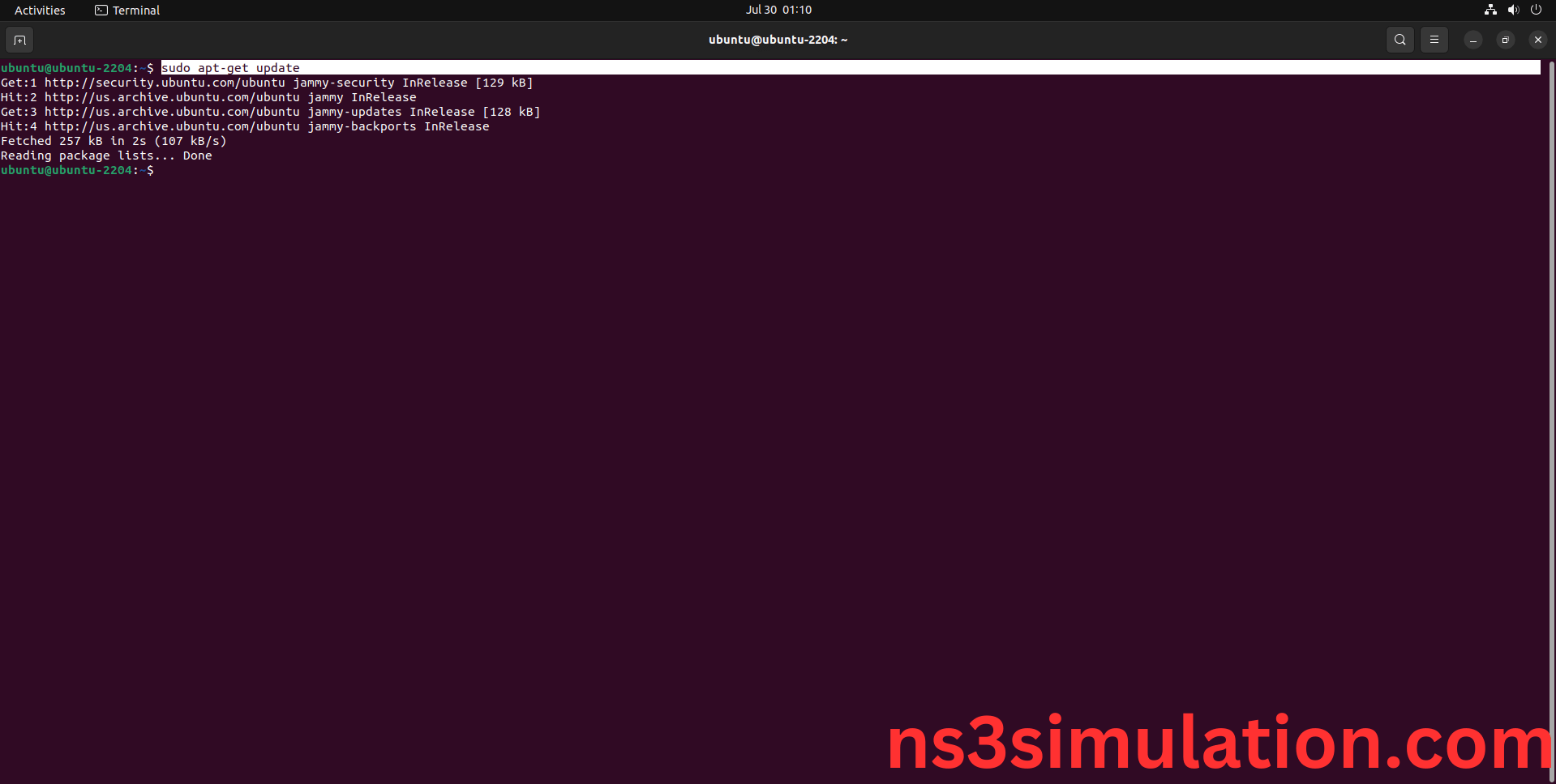 System File Update Command - Ns3 Projects