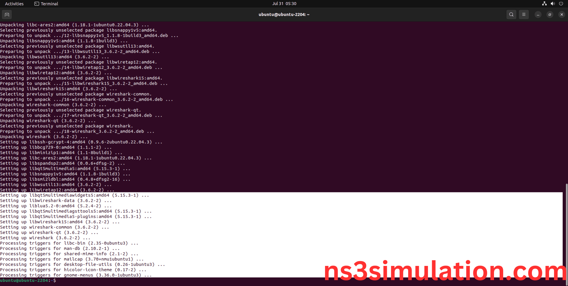 Wireshark Installation Command - Ns3 Projects